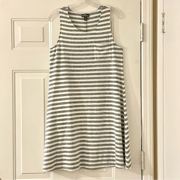 Market & Spruce | Dresses | Market Spruce Gray And White Stripe Summer ...